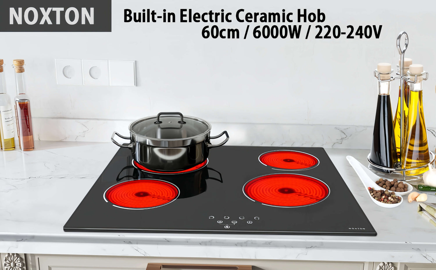 Noxton Built-in 4 Zone Electric Hobs-Touch Controls