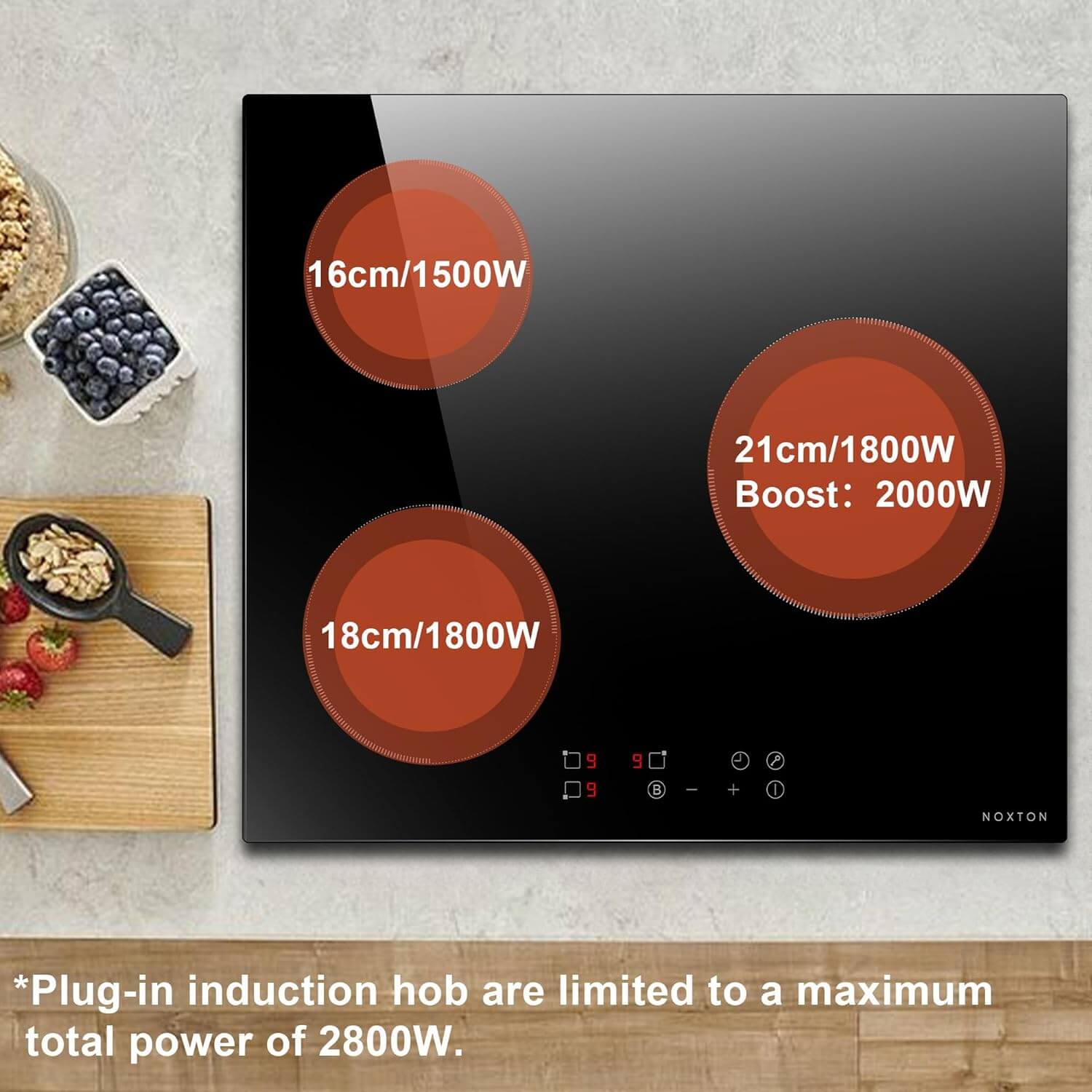 Noxton 60cm 3 Zones Induction Hob with Touch Control